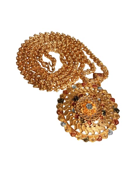 Buy SHREE SHAKTI ARTS Gold - Plated South Indian LONG Chain with ...