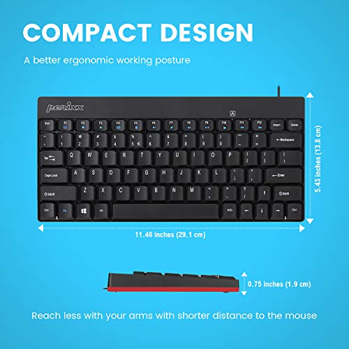 perixx PERIBOARD-422 Wired USB-C Mini Keyboard, USB Type C Connector ...