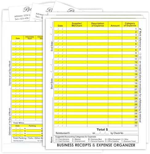 Amazon.com : 12 Pack Business Receipts & Expense Organizer Envelopes ...