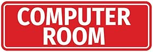 Amazon.com : Standard Computer Room Sign (Red) - Small : Office Products