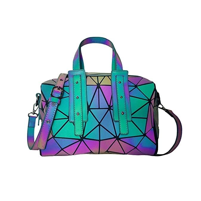 Buy Luminous Geometric Purses and Handbags Holographic Imported Satchel ...