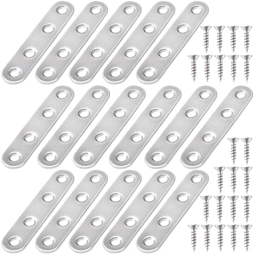 Amazon.com: HINZIC 80Pcs Stainless Steel Flat Straight Brace Brackets ...