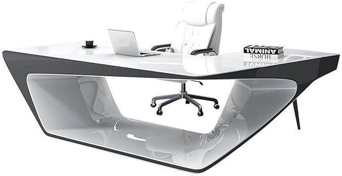 Amazon.com: IURDSGIEOOOEWSU Modern White Laminated Computer Desk with ...