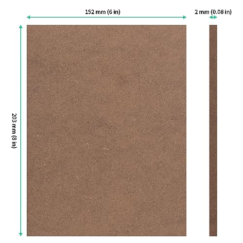 FUNSUEI 40 PCS 20.3 x 15.2cm MDF Board Sheet, 2mm MDF Board, MDF Wood ...