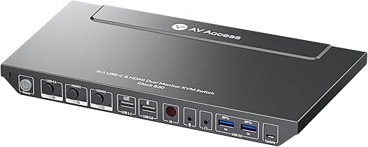 Amazon.com: AV Access KVM Switch Dock for a Laptop and 2 Desktop PCs ...