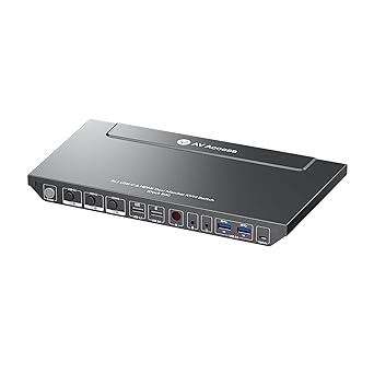 Amazon.com: AV Access KVM Switch Dock 3 Computers 2 Monitors, 4K HDMI ...