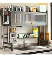 Amazon.com - Milkshake White 3 Tier Over Sink Dish Rack Drainer with ...