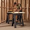 STANLEY Folding Workbench Sawhorse, Twin Pack, Ultra Cvompact, Folds Flat, Up to 450kg Max Load ...