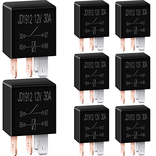 8 Pcs 4 Pin Relay Car Heavy Duty Relay Switch 12V 30 Amp - Want It All