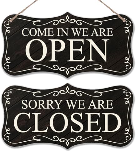 SUPERDANT Open Closed Signs For Business Restaurant Open Closed Wood ...