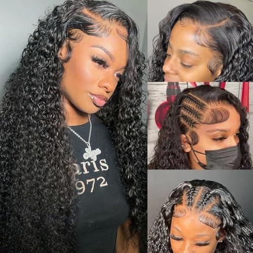 Amazon.com : A.phyllis 22 Inch Deep Wave Lace Front Wigs Human Hair ...