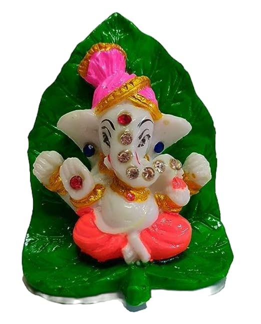 Buy Bhakti Minds paanpatti Lord Ganesha Idol, Ganesh murti on Leaf ...