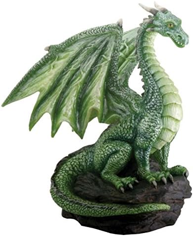 Amazon.com: SUMMIT COLLECTION Green Dragon on Rock Fantasy Figurine ...
