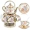 Amazon.com | Zhehao 20 Pcs Porcelain Tea Set with Metal Holder and ...