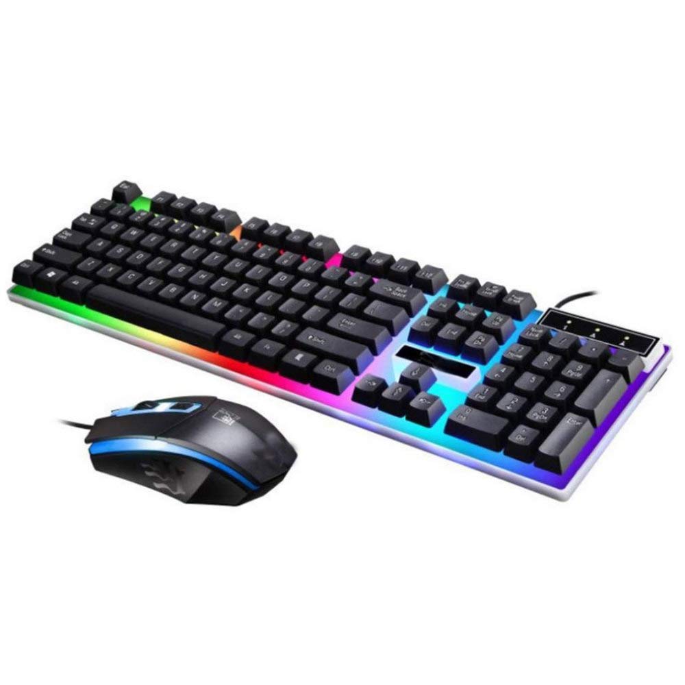 Buy LIJING Clavier De Gaming Et Souris, LED Rétro-éclairage Arc En Ciel ...
