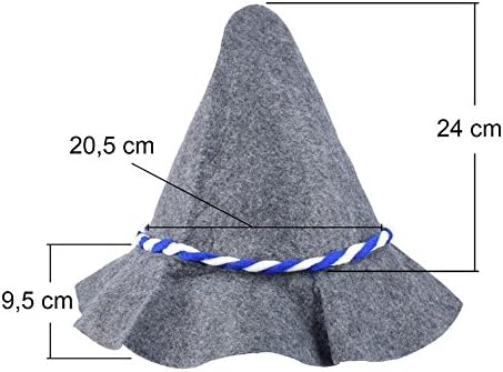Schramm® 3 Stück Seppelhut blau-weiße Kordel Filzhut Bayern Trachtenhut ...