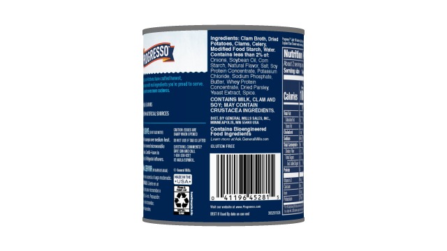 Clam Chowder Progresso Soup Nutrition Label Campbell's® Chunky®