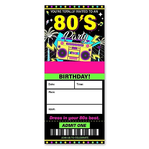 Eye-Catching 1980s Party Invites - 80s Heaven