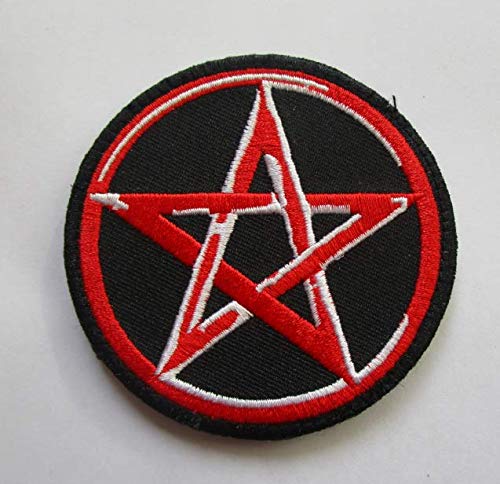 Amazon.com: Red Pentagram Wicca Witchcraft Devil Black Satanic Military ...