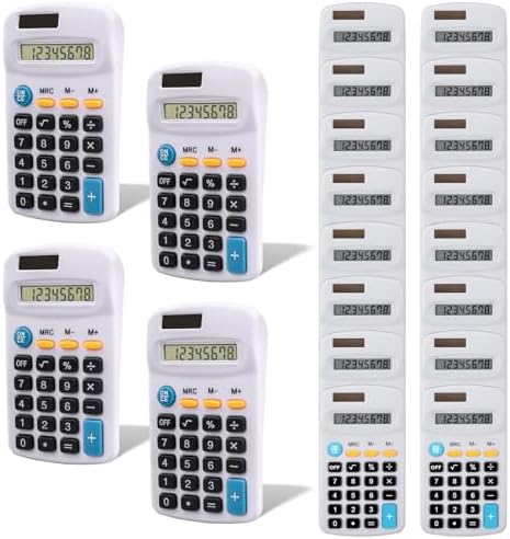 20 Pieces Pocket Size Mini Calculators Bulk, Small Basic Calculator ...