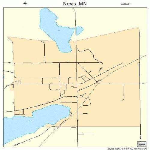 Large Street & Road Map of Nevis, Minnesota MN - Printed poster size ...