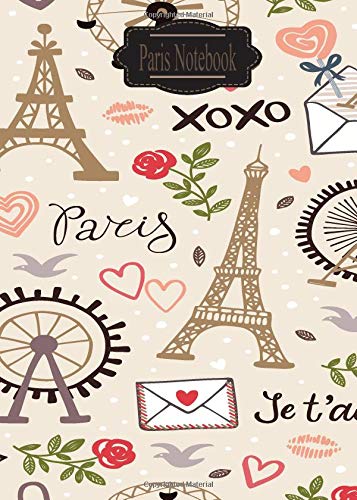 Paris Notebook: Paris themed notebook grid, 5 x 7 Journal Notebook, B6 ...