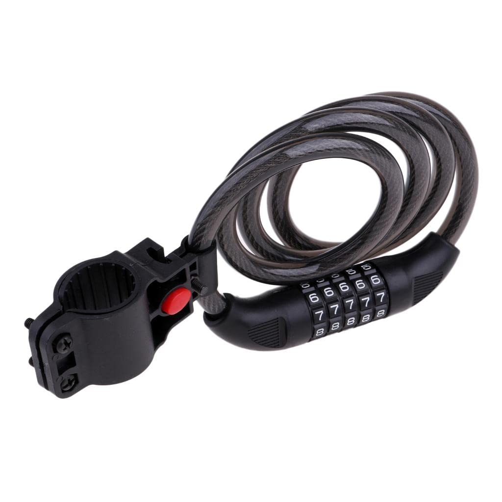 UJEAVETTE® 5-Digit Combination Bike Cable Code Lock Resettable Self ...