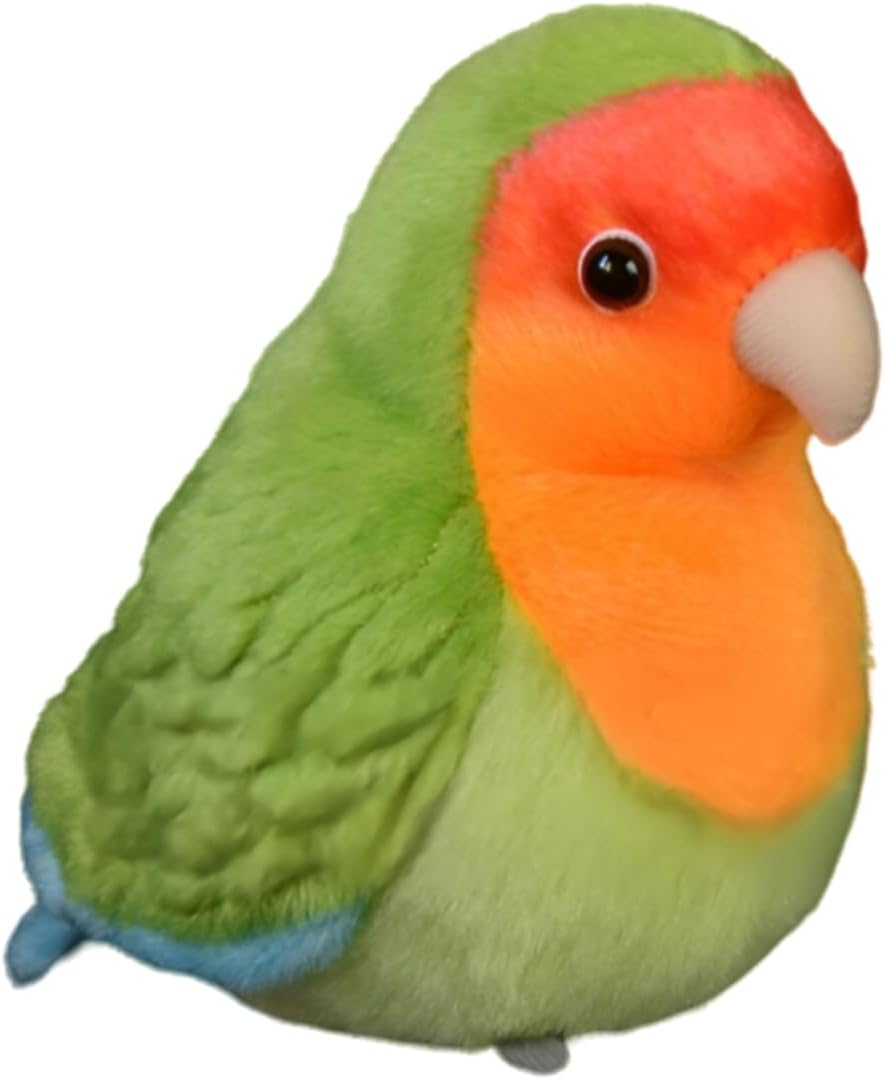 Amazon.com: Realistic Green Peach Peony Parrot Plush - 5.5'' Kawaii ...