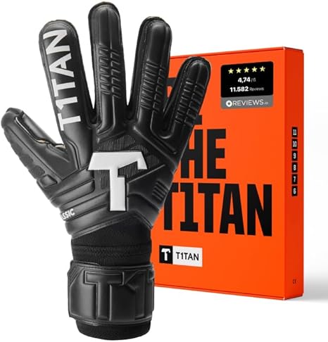 T1TAN Classic 1.0 Black-Out + Turbogrip & Turboglu - Goalkeeper Gloves ...