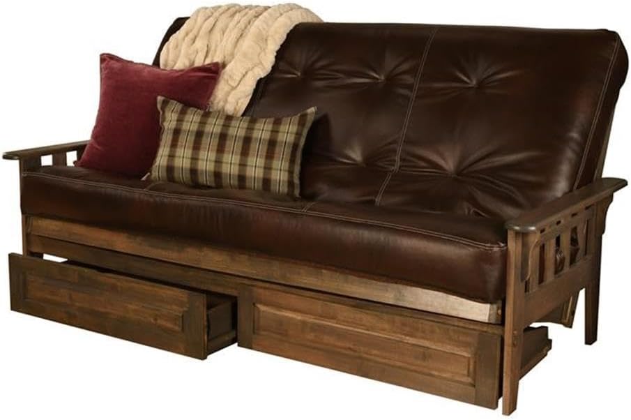 Amazon.com: Nirvana Futons Brentwood Tray Arm Futon Frame, Drawers, and ...