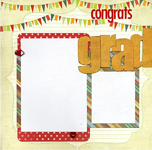 Amazon.com: Congrats Grad - Premade Scrapbook Page : Arts, Crafts & Sewing