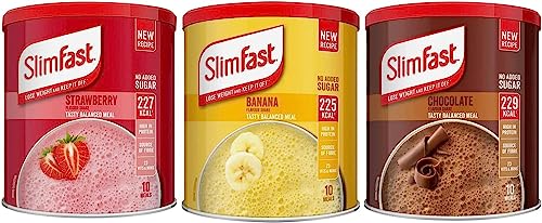 Meal Replacement SlimFast Meal Shake Powder Banana, Strawberry And ...