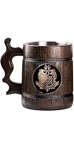 Amazon.com: Mass Effect N7 Beer Mug, Personalized Stein, Wooden Tankard ...