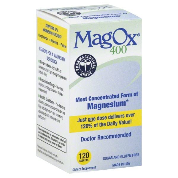 Health Care Products MagOx 400 Magnesium Oxide Supplement - 120 Tablets