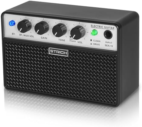 STRICH 2 x 5 W Mini Guitar Amp - Portable, Rechargeable Electric Guitar ...