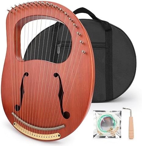 Lyre harp,Mahogany Lyre Harps For Adult Kids Beginner with Gig Bag ...