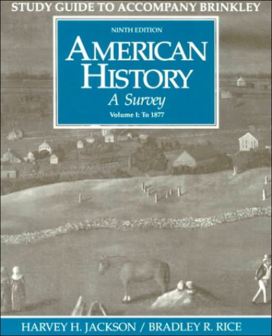 Amazon.com: American History: A Survey, Vol. 1 (Student Study Guide ...