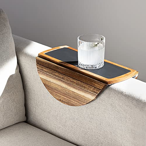 Navaris Arm Rest Tray – Flexible Real Wooden Acacia Sofa Armchair Arm ...