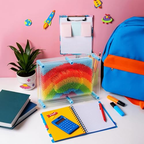 Snapklik.com : 3 Pack 3D Pin Art Toy, Rainbow Plastic Pin Art Board ...