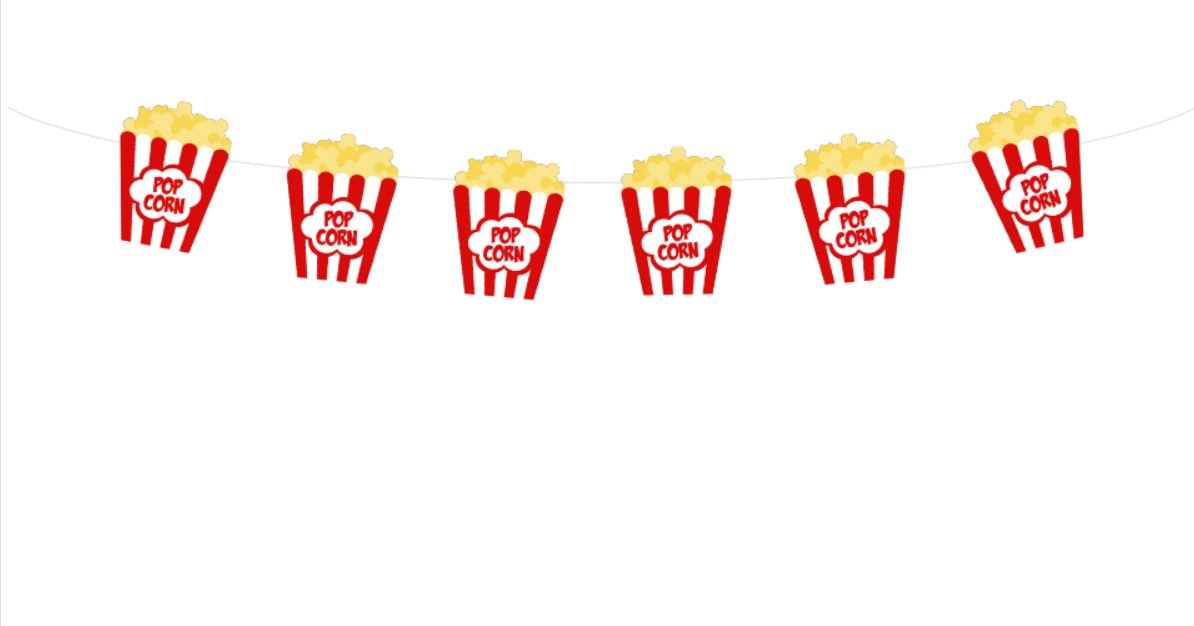 Amazon.com: Crafty Cue 5" Tall Popcorn Box, Movie Party Banner, Movie ...