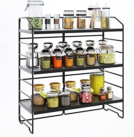 Amazon.co.jp: RCHYFEED Seasoning Storage Rack, Adjustable, 3 Tiers ...