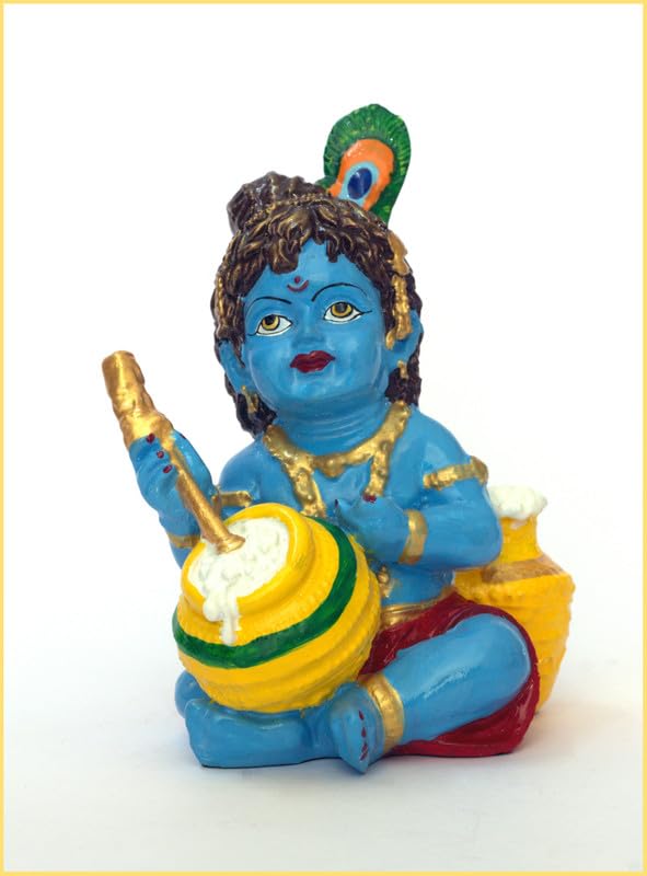 Buy Copperhoard Divine Smiling Bal Gopal Krishna Resin Statue- Blue - 4 ...