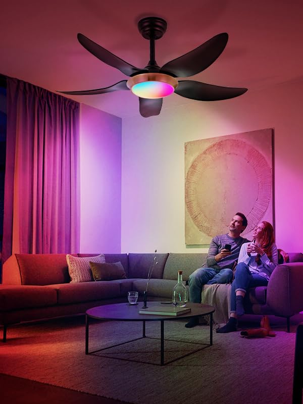 Liokoc Ceiling Fans with Lights with Remote & APP Control, 6-Speed ...