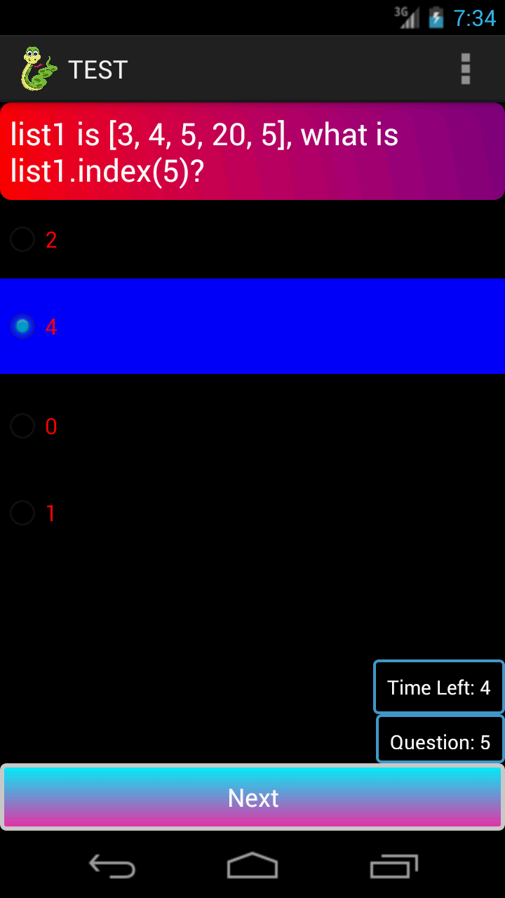 Aplicación Python Quiz en Amazon Appstore