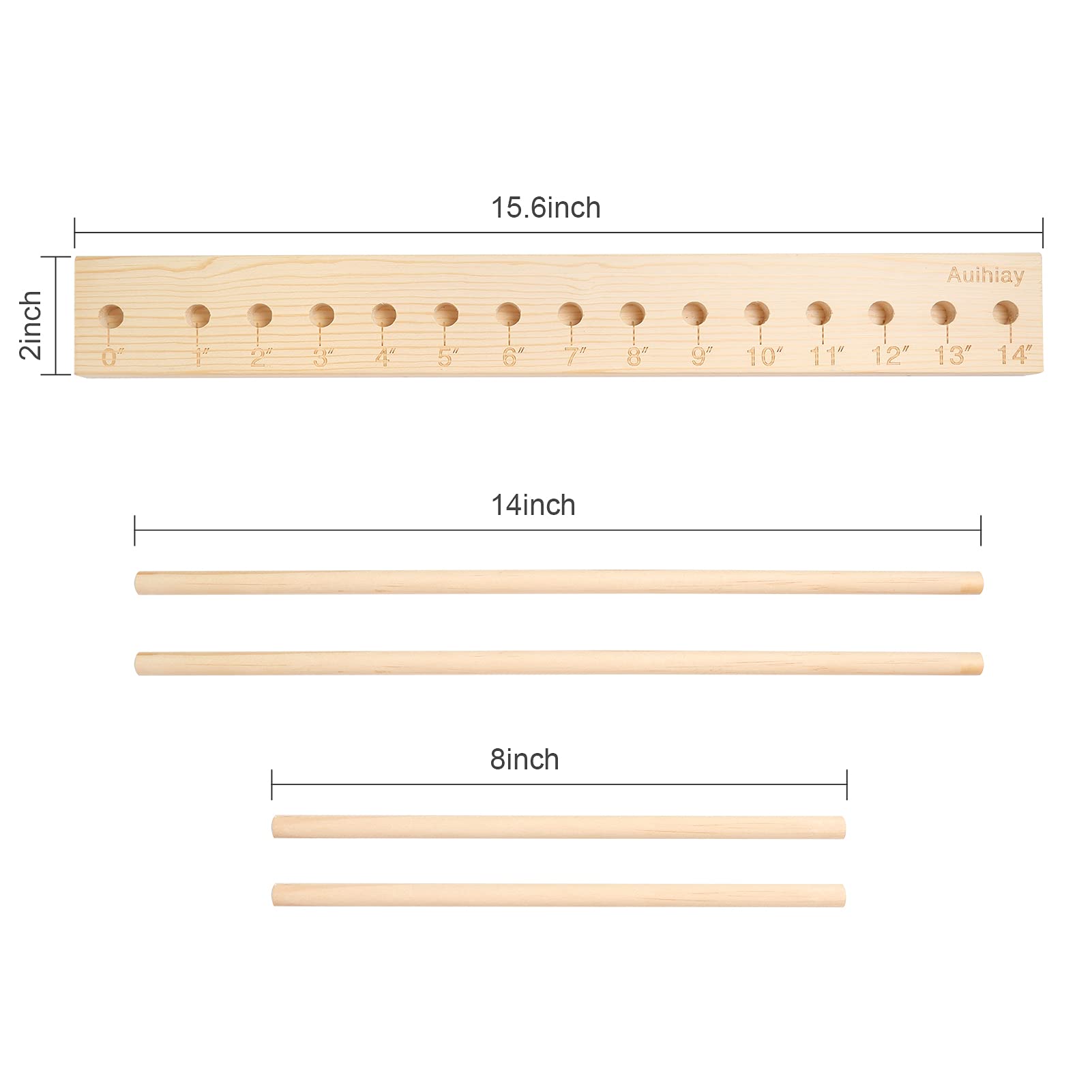 Snapklik.com : Auihiay 14 Sizes Adjustable Wood Balloon Sizer Ruler ...