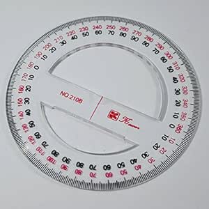 Kcopo, full circle plastic protractor 360 °, two-coloured protractor as ...