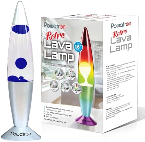 Powatron Liquid Motion Lamp 16" Lave Lamp Soothing Mood Lifting Retro ...