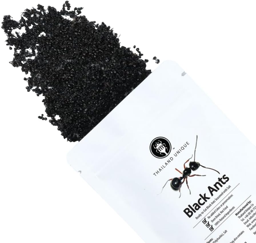 Amazon.com : Thailand Unique Black Ants Salted - 5G Bag Edible Insects ...