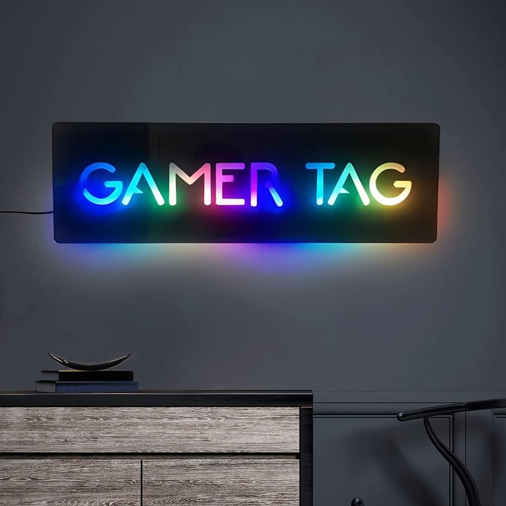Personalized Gamer Tag Neon Sign, Gamer Tag Led Neon Name Sign for Wall ...