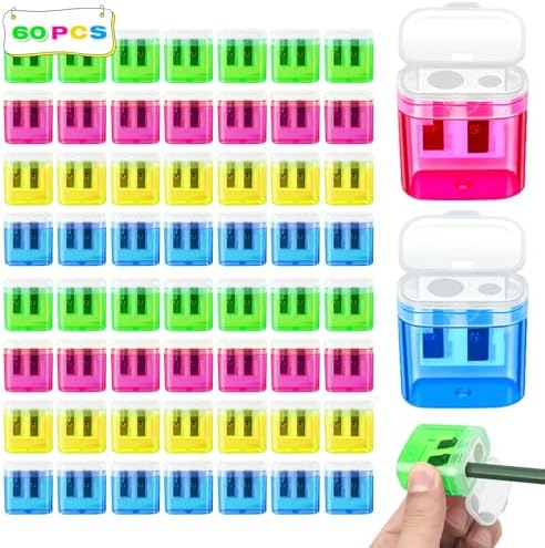 Amazon.com : 60 Pack Pencil Sharpener Bulk, Manual Pencil Sharpener ...